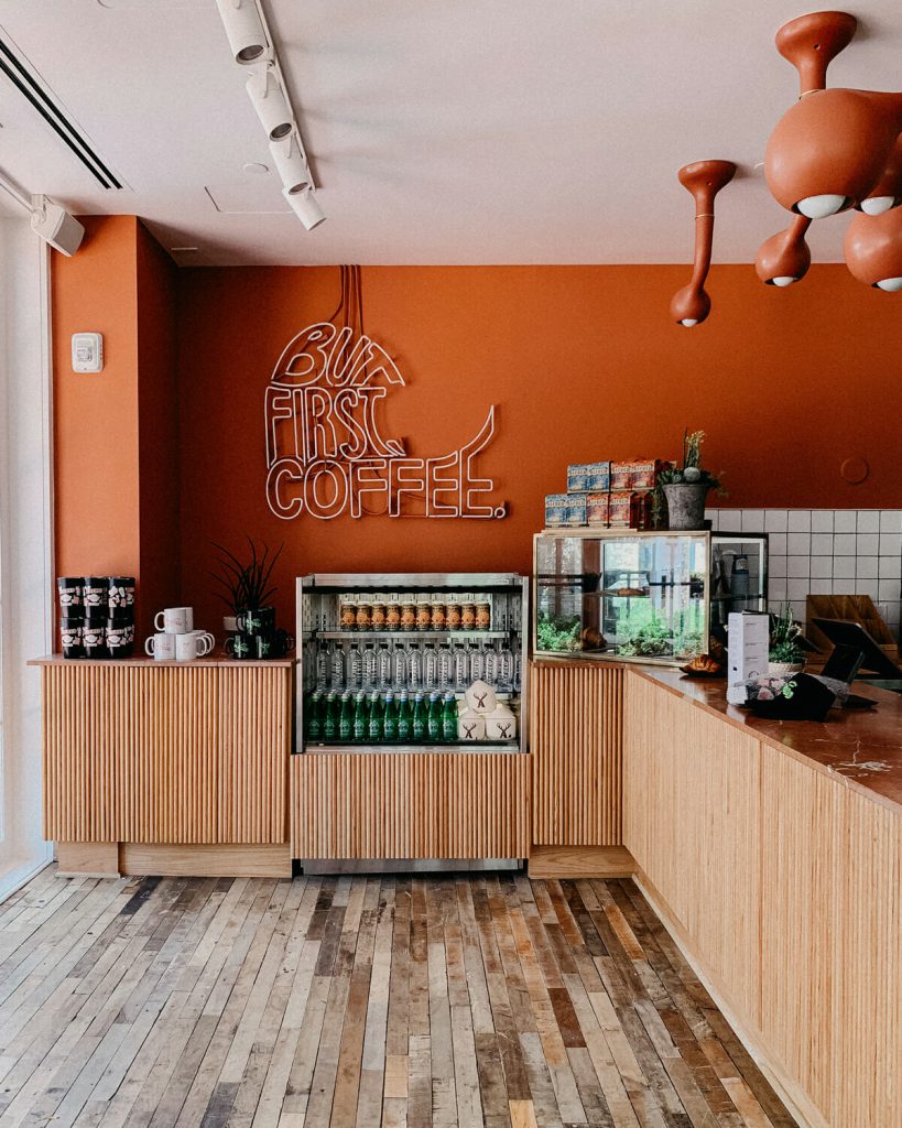 Take A Peek Inside Alfred’s Stylish Sunset-Hued Coffee Shop at ...